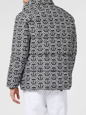 Philipp Plein Geometric Print Zip-up Jacket - Black