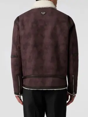 Philipp Plein Shearling-trimmed Biker Jacket - Brown