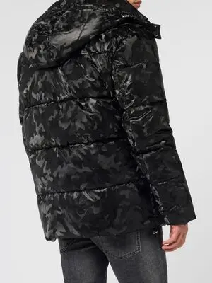 Philipp Plein Puffer Jacket With Camouflage Print - Black