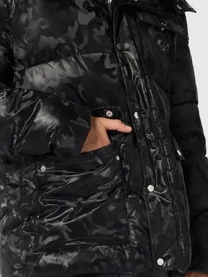 Philipp Plein Puffer Jacket With Camouflage Print - Black