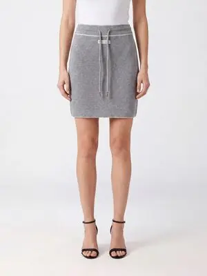 MARINE SERRE Stretch Cotton Mini Skirt - Grey