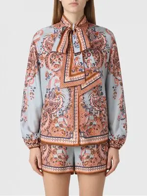 Zimmermann Printed Silk Shirt - Blue