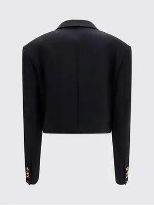 Versace Cropped Blazer With Embellished Pockets