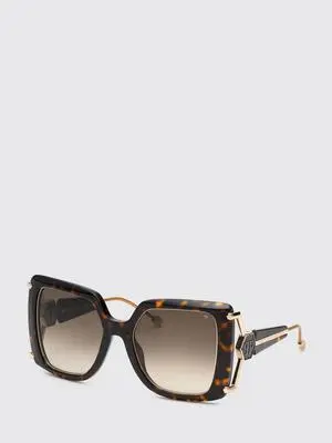 Philipp Plein Cat-eye Sunglasses With Tortoiseshell Frame And Hexagon Logo - Black