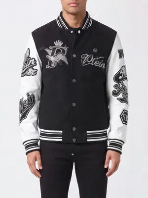 Philipp Plein Varsity Jacket With Embellished Details - Black