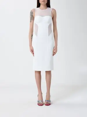 Patrizia Pepe Off-the-shoulder Midi Sheath Dress In Jersey - White