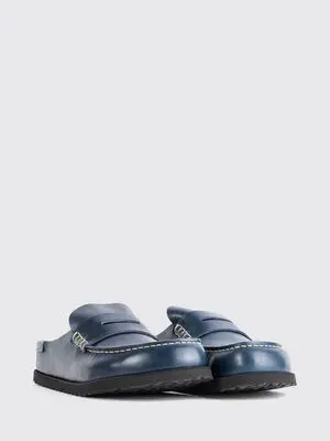 BIRKENSTOCK Naples Leather Mules - Navy