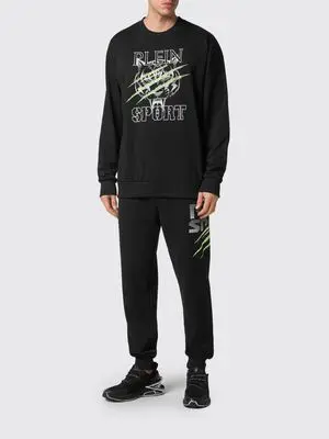 PLEIN SPORT Cotton Crewneck Sweatshirt With Graphic Print And Dropped Shoulders