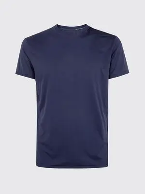 RRD Short-sleeved Crewneck T-shirt In Technical Fabric With Contrast Logo - Blue