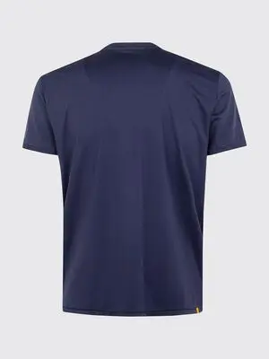 RRD Short-sleeved Crewneck T-shirt In Technical Fabric With Contrast Logo - Blue