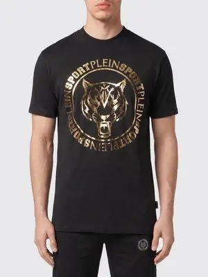 PLEIN SPORT Slim Fit Cotton T-shirt With Graphic Print And Tone-on-tone Logo - Black 1