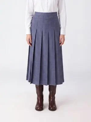 RÓHE High-waisted Pleated Wool Blend Midi Skirt - Grey 1