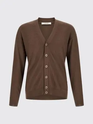 LEMAIRE Relaxed Fit V-neck Wool Blend Button Cardigan - Brown