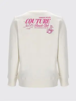 Versace Crewneck Cotton Sweatshirt With Contrast Logo