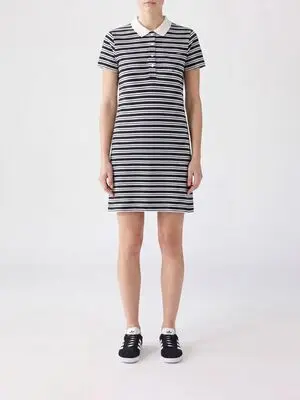 A.p.c. Striped Polo Shirt Dress - Blue