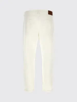 Brunello Cucinelli Straight Fit Stretch Cotton Denim Jeans - White