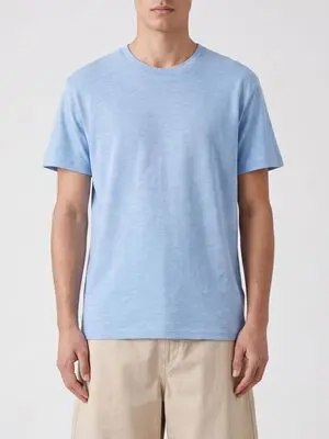 Closed Crew Neck Cotton T-shirt With A Straight Hem And Regular Shoulders - Gnawed Blue