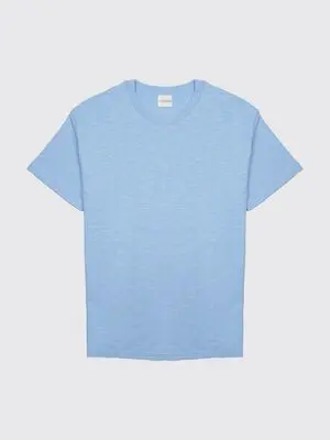 Closed Crew Neck Cotton T-shirt With A Straight Hem And Regular Shoulders - Gnawed Blue