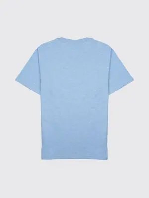 Closed Crew Neck Cotton T-shirt With A Straight Hem And Regular Shoulders - Gnawed Blue