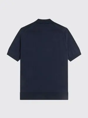 Fred Perry Knit Cotton Polo Shirt With Three-button Placket And Logo - Blue