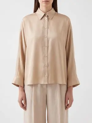 Brunello Cucinelli Classic Silk Shirt - Beige