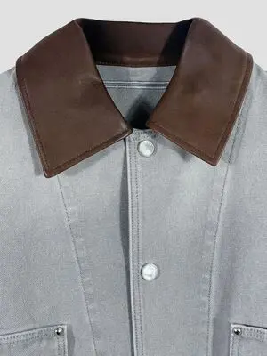WOOYOUNGMI Tailored Jacket With Leather Collar