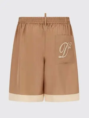 Dsquared2 Silk Athletic Shorts With Monogram Logo