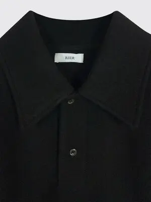 RIER Long-sleeved Pure Wool Polo Shirt With Two-button Placket