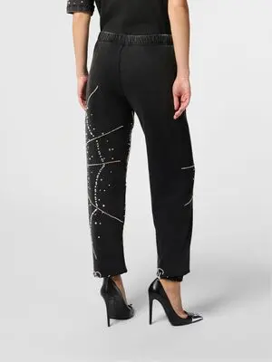 Philipp Plein Embellished Cotton Jogger Pants