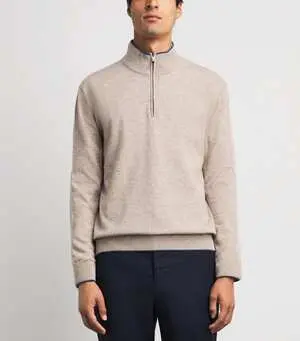 Paul & Shark Cashmere Quarter-zip Sweater - Grey