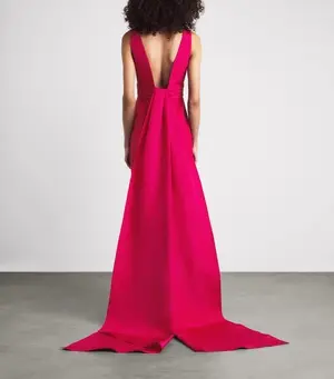 Carolina Herrera Train Column Gown With Bow Detail