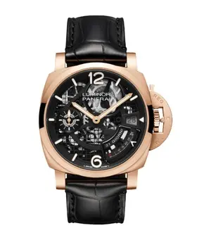 Panerai Goldtech Luminor 31 Days Skeleton Dial Watch - Black