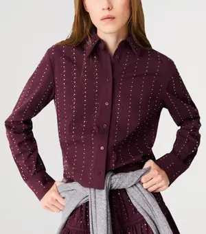 Maje Embellished Stripe Shirt
