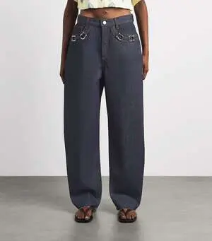 Sandro Metal Detail Barrel Jeans
