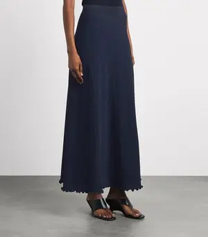 Sandro Pointelle Knit Maxi Skirt