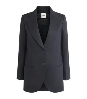 Sandro Wool-blend Striped Slim Blazer - Blue
