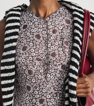 Sandro Sleeveless Maxi Dress With Daisy Print