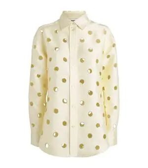 Sandro Openwork Rhinestone Shirt