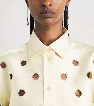 Sandro Openwork Rhinestone Shirt