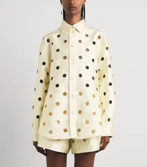 Sandro Openwork Rhinestone Shirt