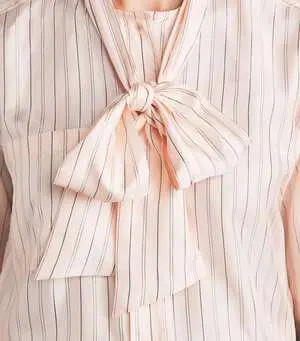 Sandro Striped Pussy-bow Blouse