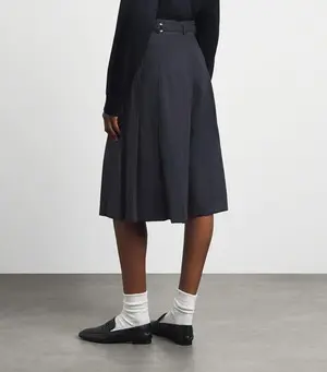 Sandro Pleated Wool-blend Shorts With Removable Belt