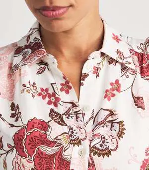 ME+EM Floral Print Maxi Shirt Dress