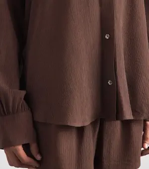 AWAY THAT DAY Maldives Shirt Versatile Relaxed Fit - Brown