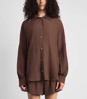 AWAY THAT DAY Maldives Shirt Versatile Relaxed Fit - Brown
