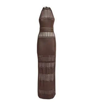 AWAY THAT DAY Crochet Zanzibar Maxi Dress - Brown