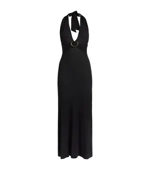 AWAY THAT DAY Mozambique Knitted Maxi Dress - Black