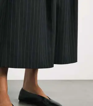 ME+EM Pinstriped Cropped Wide-leg Trousers