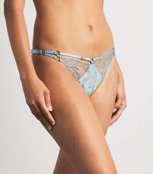 BORDELLE Embroidered Pearl Thong