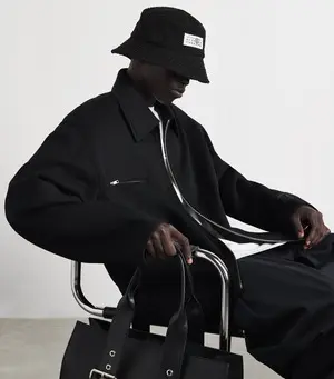 MAISON MARGIELA Bouclé Logo Patch Bucket Hat